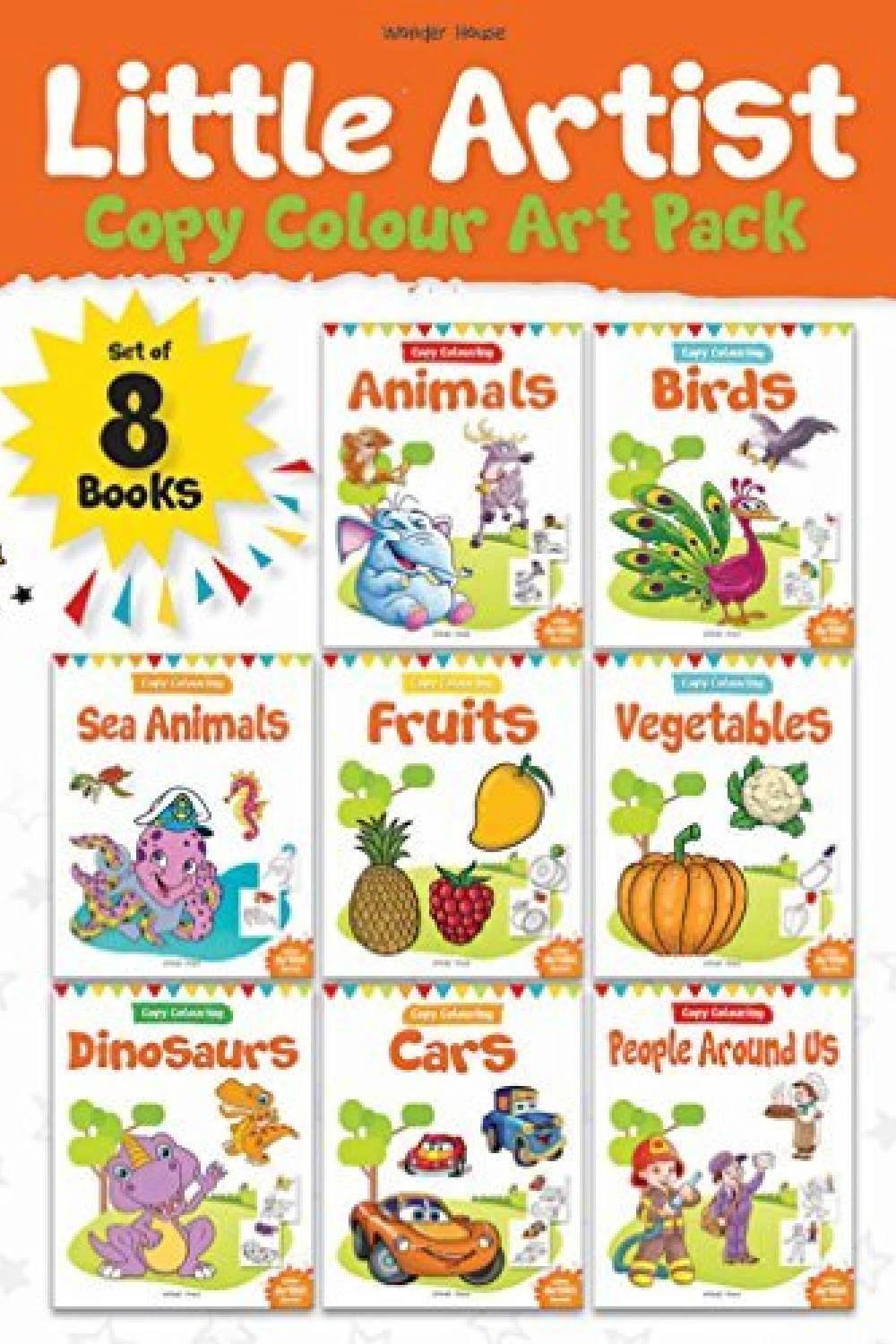 Little Artist Copy Colouring Boxset: Pack of 8 Books (Birds, Sea ...