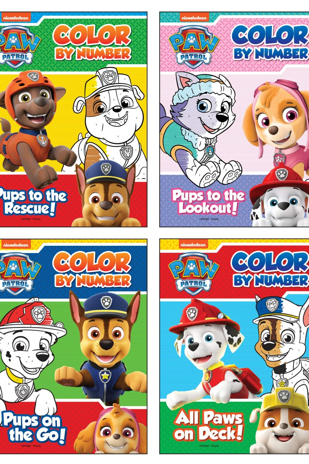 Paw Patrol Color By Number Super Pack : Set Of 4 Coloring Books ...